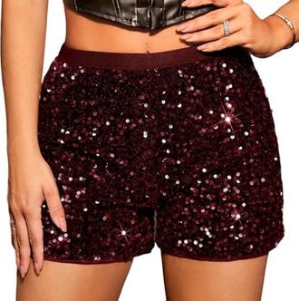 ORANDESIGNE Short Paillettes Femme Sexy Short de Danse Paillettes Brillant Shorts Sequin Shine Glitter Taille Haute Sparkly Party Club de Nuit Costumes de Carnava