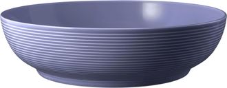 SELTMANN WEIDEN Beat Color Glaze Foodbowl | 25 cm | Schale für Desserts, Suppen und Salate | Rillen-Relief | Porzellan | Fliederblau