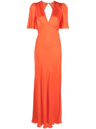 Twin-Set Kleid mit Raffung - Orange