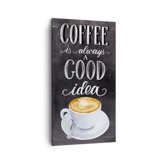 Arttor Bilder auf Leinwand Schreiben Kaffee Kaffeehaus Leinwandbild mit Rahmen 45x80cm Wandbilder Dekoration Wohnzimmer Schlafzimmer Küche Deko Klein Wanddek