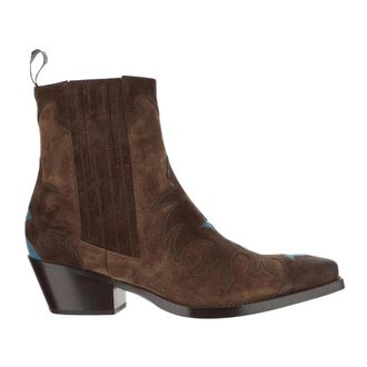 Sartore Wildlederstiefel mit Blockabsatz - - Shoes - Damen - Braun - 39 EU