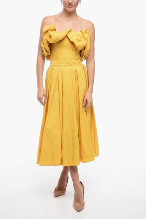 Alexander McQueen Flared Dress with Corset and Balloon Sleeves Alexander McQueen