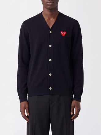 Comme Des Gar&ccedil;ons Woll-Cardigan mit V-Ausschnitt und gesticktem Logo