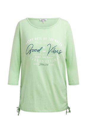 soccx Damen Rundhalsshirt mit 3/4-&Auml;rmeln und Seitenraffung Milky Green, XXL