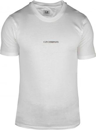 C.P. Company C.p. Company, Homme, Tops, Blanc, Taille: XS Centre Logo Tee