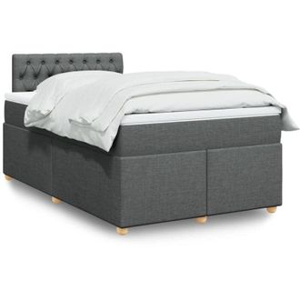 vidaXL Boxspringbett mit Matratze Dunkelgrau 120x190 cm Stoff Vidaxl 278205