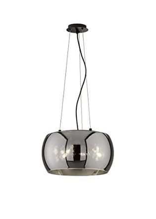 Fischer & Honsel Pendelleuchte, Glas, sandschwarz, 40 cm, 60857