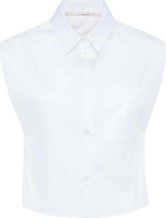 Tela Femme, Blouses et Chemises, Blanc, Taille: 38 FR Chemise Courte en Popeline