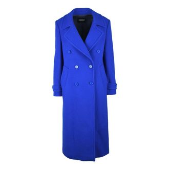 Dondup Doppelreihiger langer Mantel mit Kaschmir - - Coats - Damen - Blau - 2XL