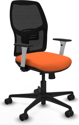 Piqueras y Crespo Schreibtischstuhl aus Stoff Alfera mit wei&szlig;en und schwarzen Armlehnen, h&ouml;henverstellbare Lendenwirbelst&uuml;tze, ausgestattet mit Syncro/Traslack und Schn