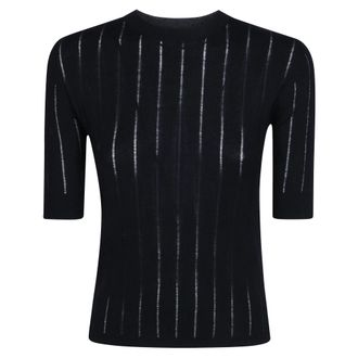 Max Mara Mstragno Top en maille c&ocirc;tel&eacute;e - Femme - Pulls - Bleu - Taille: 36 FR