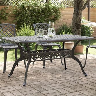 vidaXL vidaXL Table de jardin noir 150x90x72 cm aluminium coul&eacute;