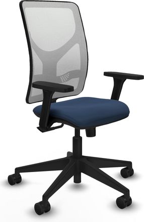 Piqueras y Crespo B&uuml;rostuhl mit 3D-Armlehnen, h&ouml;henverstellbare Lendenwirbelst&uuml;tze, ausgestattet mit 3 Positionen und Schneideschaum, Wei&szlig;/Marineblau