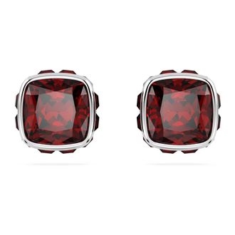 Swarovski Femme, Accessoires, Gris, Taille: ONE Size Boucles doreilles puces pierre de naissance, coupe carr&eacute;e