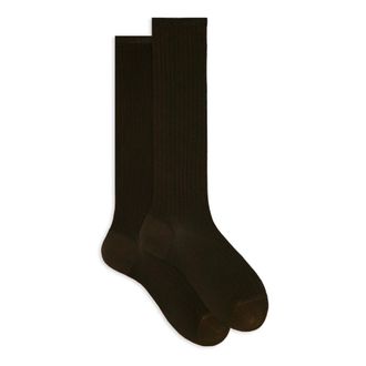 Gallo Gallo, Femme, Sous-vêtements, Vert, Taille: ONE Size Longues chaussettes côtelées en viscose