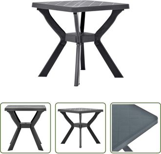 vidaXL vidaXL Terrassenstuhl - Bistrotisch Anthrazit 70x70x72 cm Kunststoff