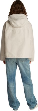 Tommy Hilfiger Damen Parka Cotton Nylon Short mit Kapuze, Elfenbein (Ivory Petal), 42