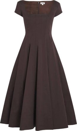 Staud Brown Wells Midi Dress Size S