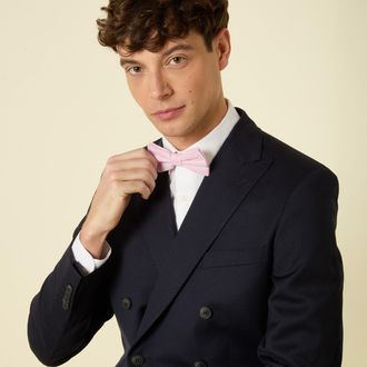 Bexley Noeud Papillon Coton Lin - Cravate homme chambray rose