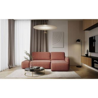 Fun M&ouml;bel Ecksofa mit Schlaffunktion Sofa LUKA in Stoff Cremona Kupferbraun Ottomane Rechts