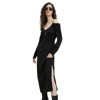 Sams&oslash;e & Sams&oslash;e Robe mi-longue &eacute;paules d&eacute;nud&eacute;es - Femme - Robes - Noir - Taille: 42 FR