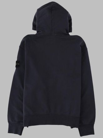 Stone Island Logo Patch Cotton Sweatshirt - Blue