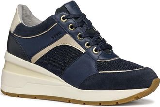 Geox Damen D ZOSMA A Sneaker, Navy, 41 EU