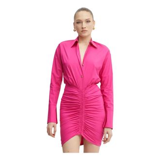 Versace Jeans Couture Robe Chemise Pliss&eacute;e - Femme - Robes - Rose - Taille: 36 FR
