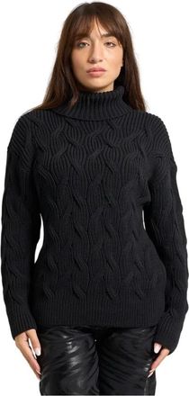 A|X Armani Exchange Femme, Pulls, Noir, Taille: 38 FR Pull à Col Roulé en Grosse Maille