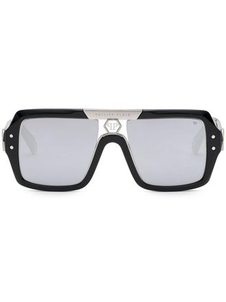 Philipp Plein Eyewear lunettes de soleil &agrave; monture carr&eacute;e - Noir