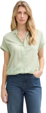 Tom Tailor Damen 1045239 Bluse, 37432 - True Green White Thin Stripe, 40 EU