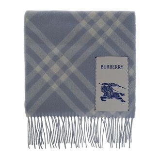 Burberry &Eacute;charpe en cachemire &agrave; carreaux - Femme - Accessoires - Bleu - Taille: ONE Size