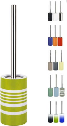 Spirella Tube WC Bürste aus Porzellan Grün Streifen