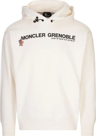 Moncler Homme, Sweatshirts et sweats à capuche, Blanc, Taille: M Sweat à Capuche Blanc avec Détail Logo
