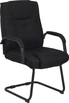Clp XXL-Freischwinger Attila Mit Metallgestell Und Armlehne I Bürostuhl Mit Stoffbezug Und Polsterung I Bis 180 KG Belastbar, Farbe:schwarz/schwarz