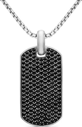 David Yurman bracelet Chevron en argent sterling pav&eacute; de diamants (42 mm) - Noir