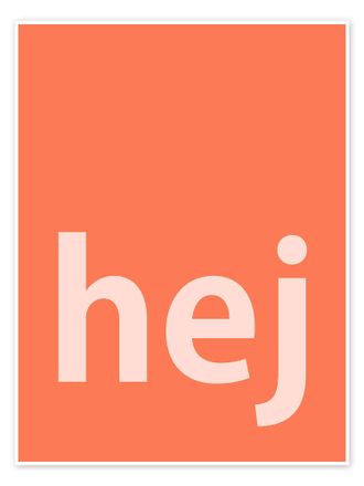 Posterlounge Peach Fuzz hej Poster von Typobox 30 x 40 cm Rosé Wandbilder Wanddeko