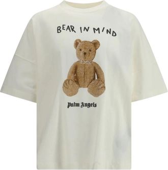 Palm Angels T-Shirt mit Rundhalsausschnitt - - Tops - Herren - Beige - M