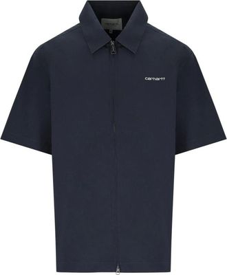 Carhartt Work in Progress Homme, Chemises, Bleu, Taille: S S/S Postal Zip Shirt