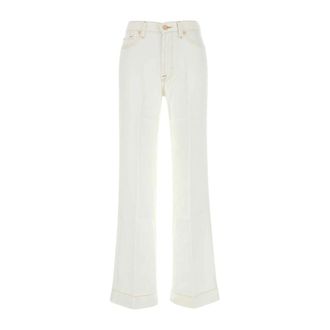 7 For All Mankind Wei&szlig;e Moderne Dojo Hose - - Jeans - Damen - Wei&szlig; - W26