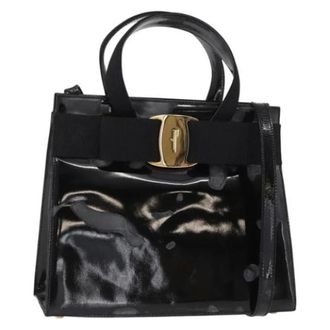 Ferragamo Sac &agrave; main en toile enduite Pre-owned - Femme - Pre-owned - Noir - Taille: ONE Size