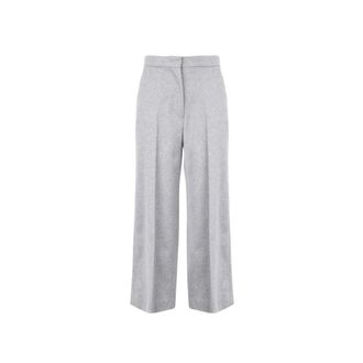 Max Mara Burano Wollhose mit weitem Bein - - Trousers - Damen - Grau - S