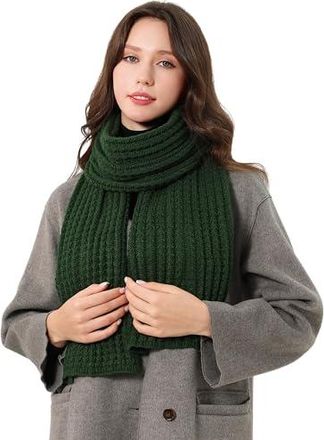 DonDon &eacute;charpe femme hiver foulard femme &eacute;charpe en laine ch&acirc;le femme - Vert fonc&eacute;