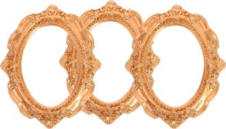 Cabilock 3 St&uuml;ck Kleiner Fotorahmen aus Resin Oval Retro Rahmen Kleine Vintage Bilderrahmen f&uuml;r Nagelschmuck und Wohnaccessoires