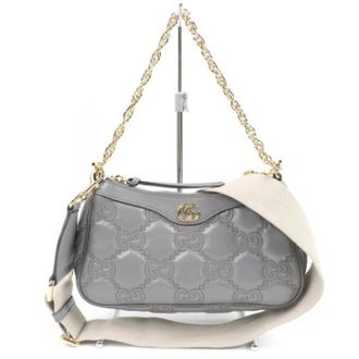 Gucci Sac bandouli&egrave;re en cuir Pre-owned - Femme - Pre-owned - Gris - Taille: ONE Size