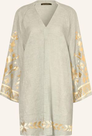 Greek Archaic Kori Strandkleid Ios Aus Leinen Mit Glitzergarn grau