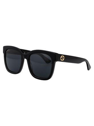 Gucci GG0034SN Black Resin Square Sunglasses - Black