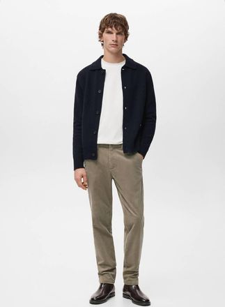 Mango Pantalon velours c&ocirc;tel&eacute; slim-fit beige - Homme - 38 - MANGO MAN