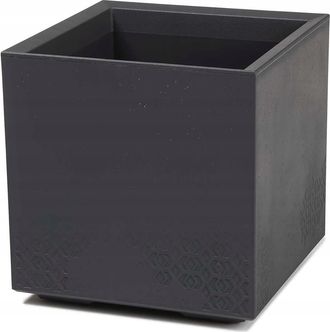 HowHomely Blumentopf Dunkelgrau 40 x 39 x 39 cm Pflanzk&uuml;bel Gro&szlig; Au&szlig;en - Pflanzkasten auf Rollen mit Abflussstopfen - Pflanzk&uuml;bel Betonoptik f&uuml;r Garten und Terr