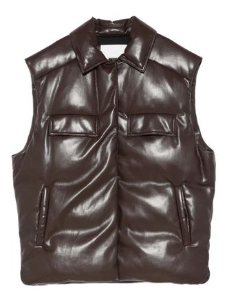Nanushka gilet &agrave; poches matelass&eacute;es - Marron